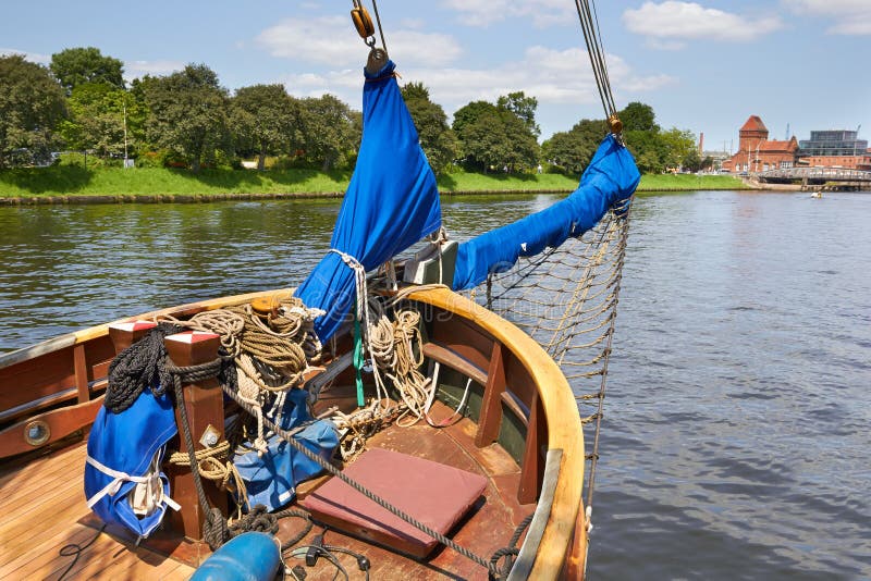 Ship Tackles, Rigging on a Old Frigate Stock Photo - Image of navy ...