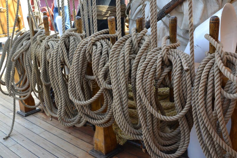 Ship Tackles Hanging on Rails Stock Image - Image of rails, vacation ...