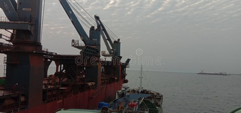 Ship to ship fuel bunker stock photo. Image of channel - 268905144