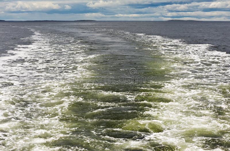 Ship trace on sea stock image. Image of scenic, shape - 73586305