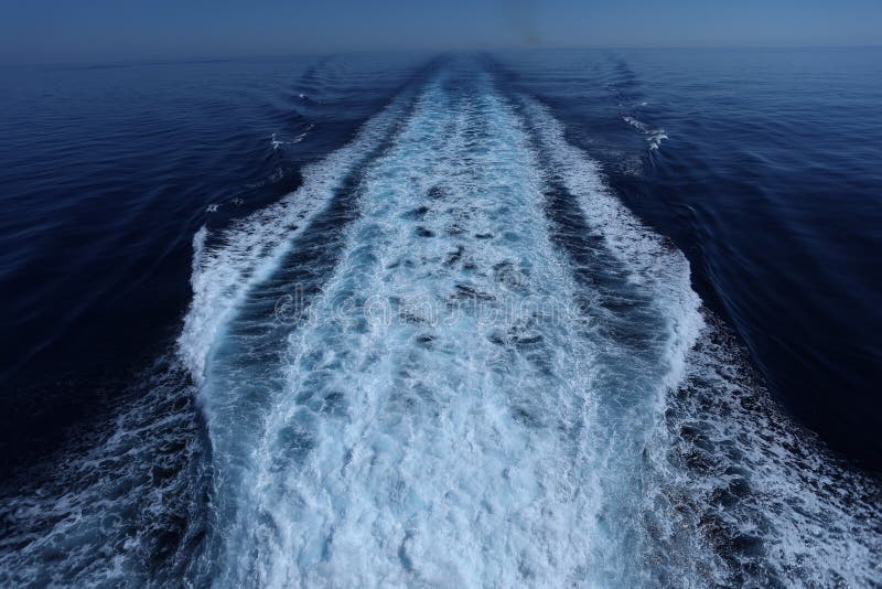 Ship trace in the water stock photo. Image of seas, waves - 118769140