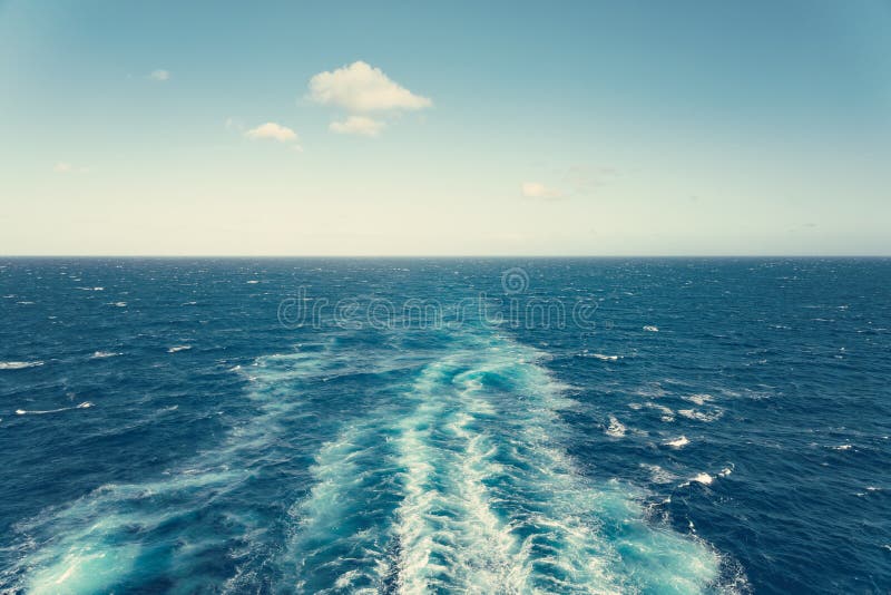 Ship track on the ocean stock image. Image of relaxation - 91637645