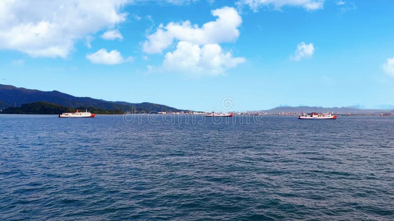 Ship Traffic in the Middle of the Sea Stock Image - Image of ship ...