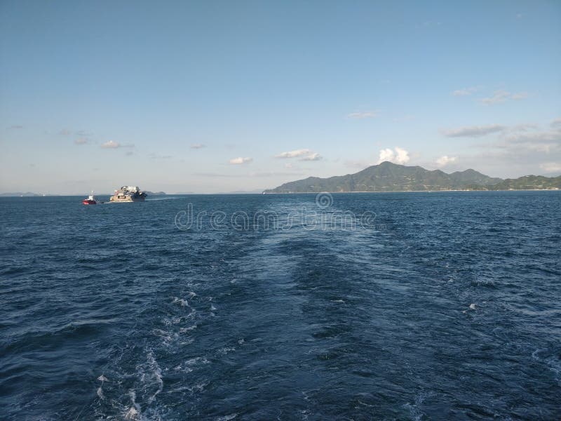 Ship Trail after Ship Passing Over Sea Stock Image - Image of trail ...