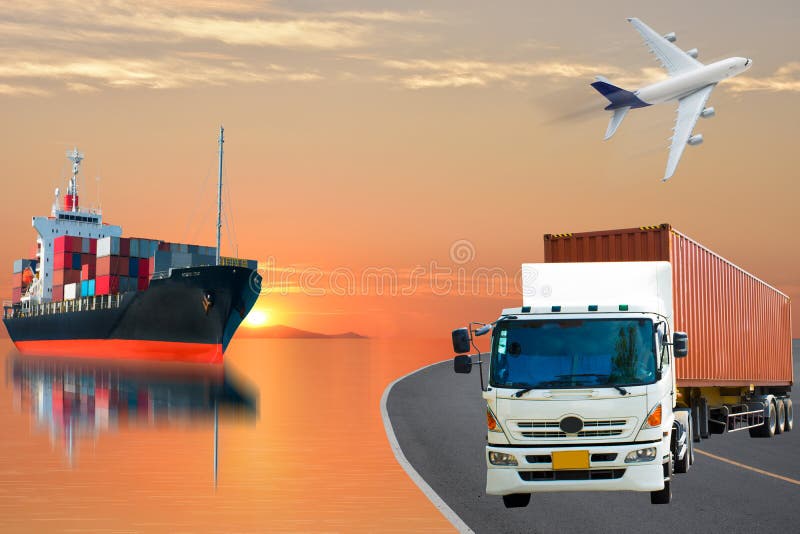 Ship Transportation Export To Customer. Stock Photo - Image of customs ...