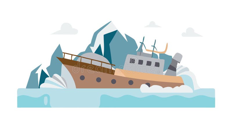 Ship Trapped in Ice Icon, Depicting an Arctic Expedition Disaster ...