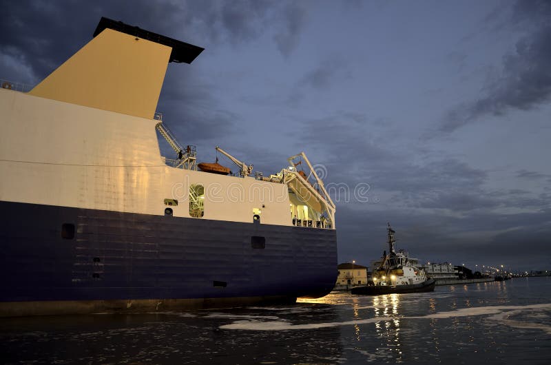 Ship and tug boat stock image. Image of tanker, truck - 35830371