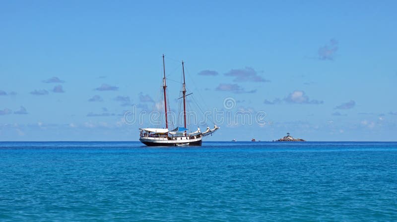 Ship in turquoise stock image. Image of advertising, swim - 53877323