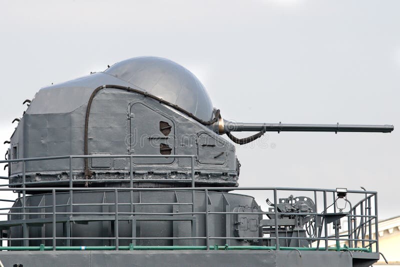 Ship turret stock photo. Image of muzzle, ship, cable - 27285274