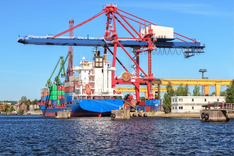 Ship under loading stock image. Image of loaded, terminal - 74346243