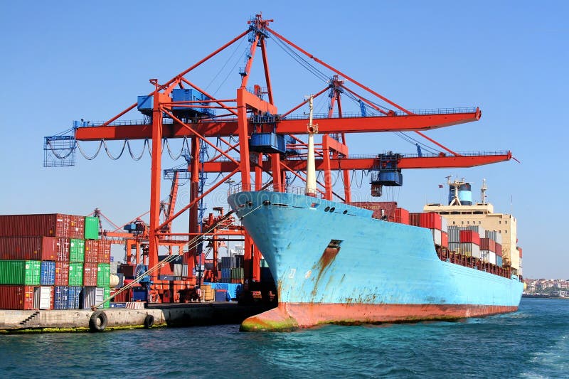 Ship Under Loading in Docks Stock Image - Image of harbour, istanbul ...