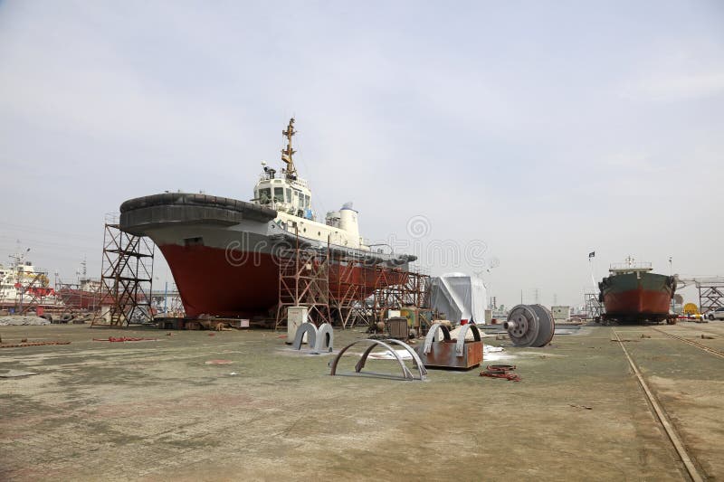 Ship under repair stock image. Image of scaffolding - 369393709