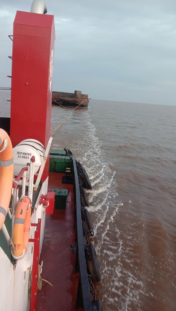 Ship Underway Entering Kahayan River Stock Photo - Image of river ...