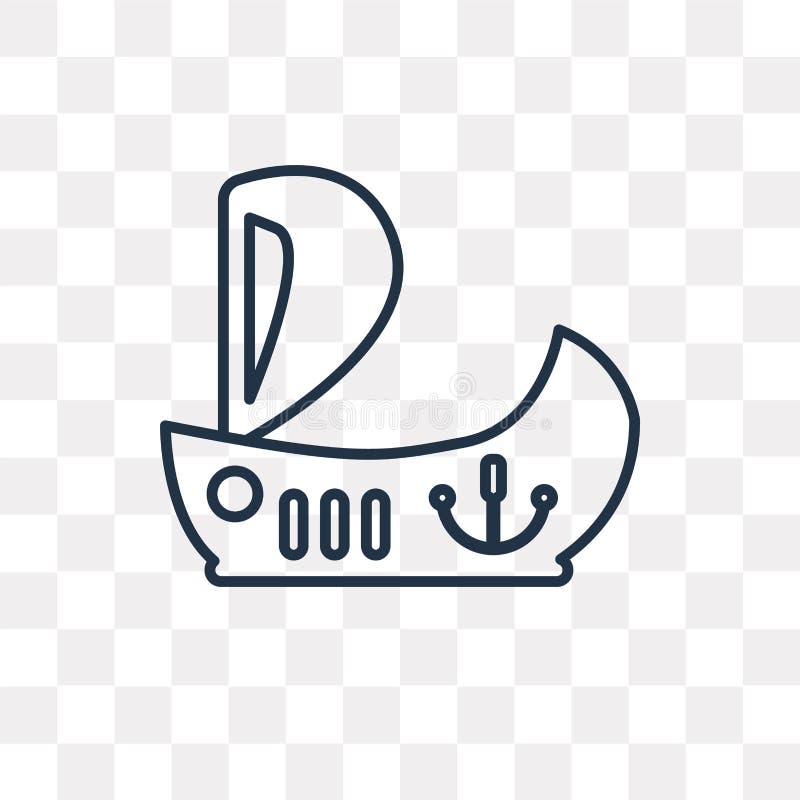 Ship Vector Icon Isolated on Transparent Background, Linear Ship Stock ...