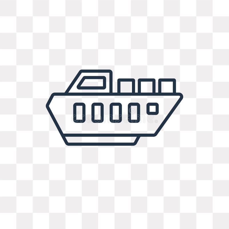 Ship Vector Icon Isolated on Transparent Background, Linear Ship Stock ...