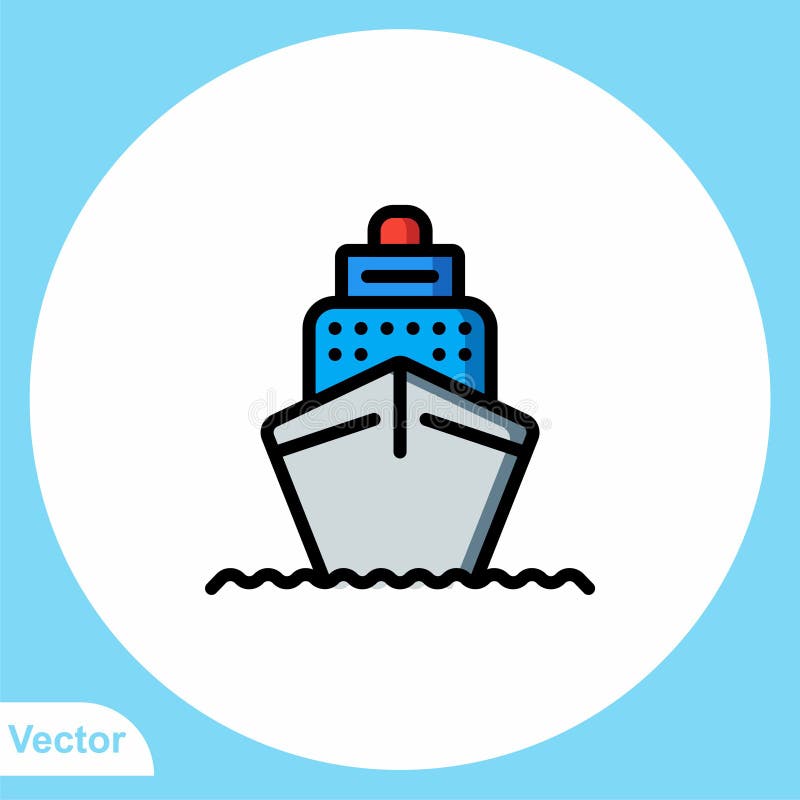 Ship Vector Icon Sign Symbol Stock Vector - Illustration of shipment ...