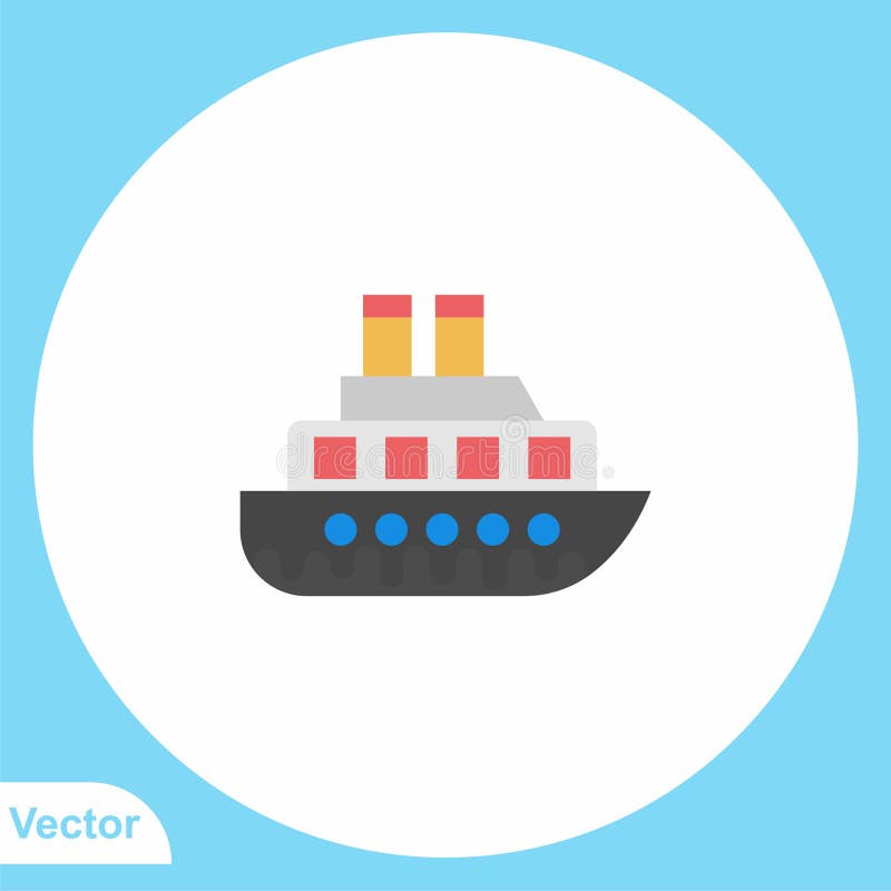 Ship Vector Icon Sign Symbol Stock Illustration - Illustration of ship ...