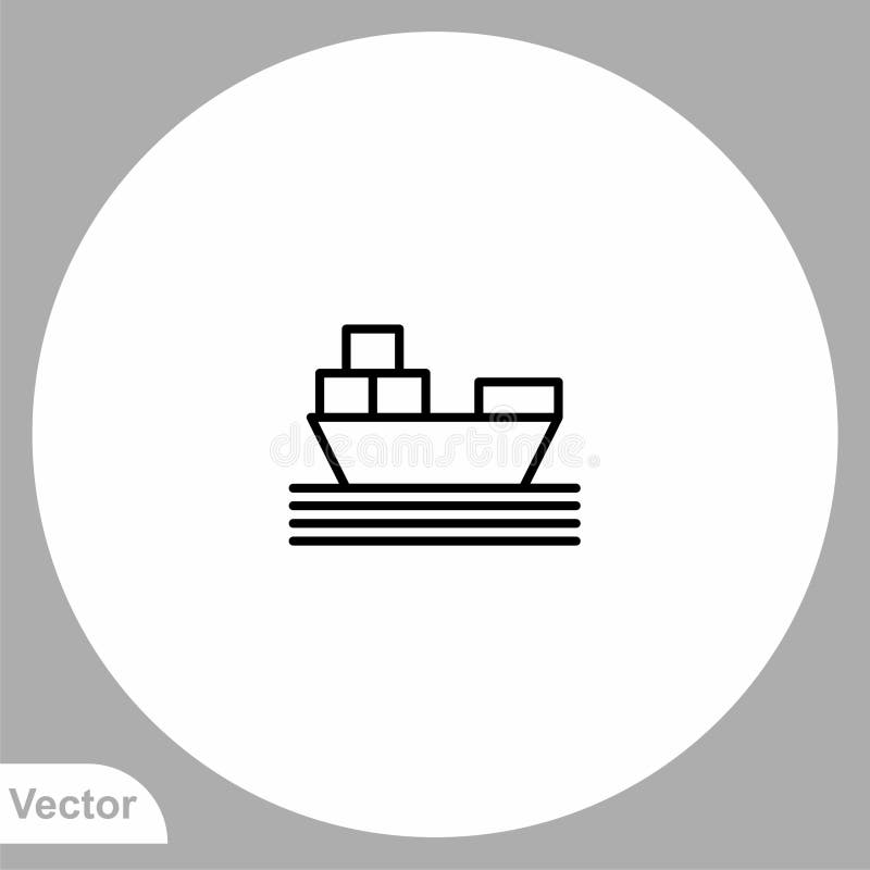 Ship Vector Icon Sign Symbol Stock Vector - Illustration of outline ...