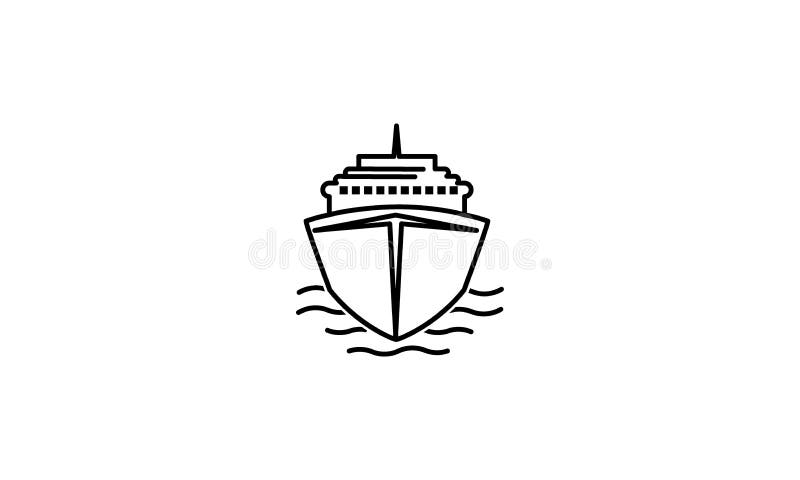 Ship or Vessel or Boat or Vehicle Front Line Logo Design Stock Vector ...