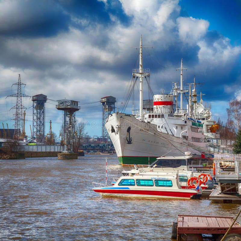 Ship `Vityaz` on the River Pregolya Editorial Photography - Image of ...
