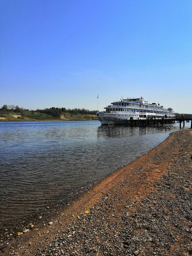 Ship on the Volga river stock image. Image of volga - 146843469