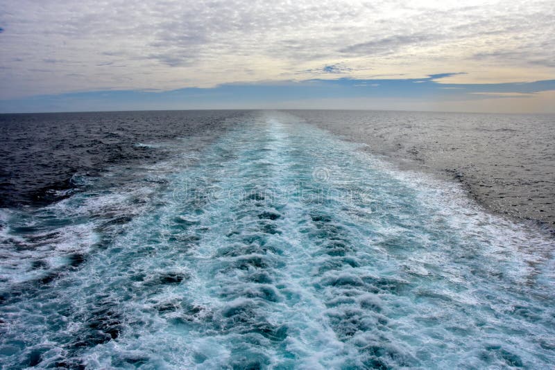 Ship Wake on a cruise ship stock photo. Image of ship - 155105748