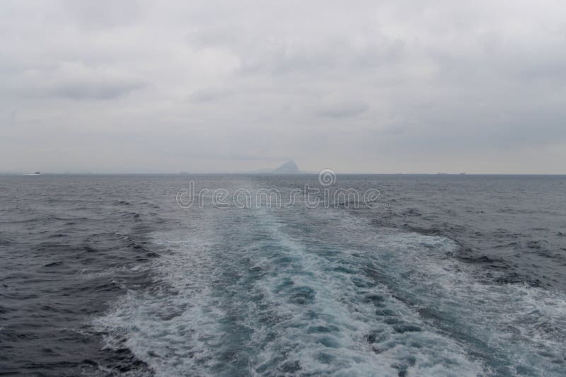 Ship Wake in the Strait of Gibraltar Stock Image - Image of summer ...