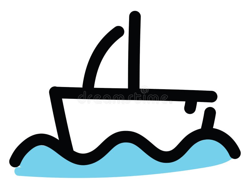 Ship on a waves, icon stock vector. Illustration of boat - 259787266