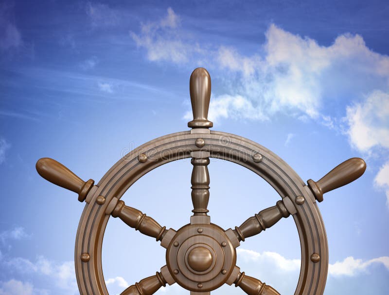 Ship wheel stock illustration. Illustration of ship, rendered - 15720386