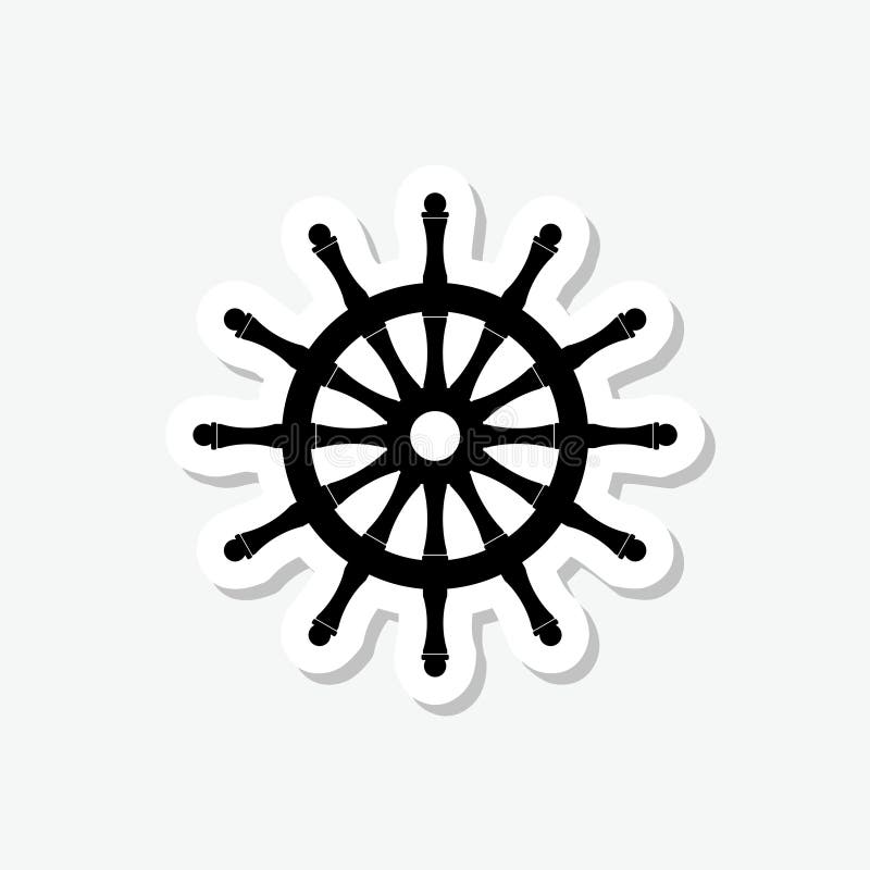 Ship Wheel. Boat Steering Wheel Sticker Icon Stock Illustration ...