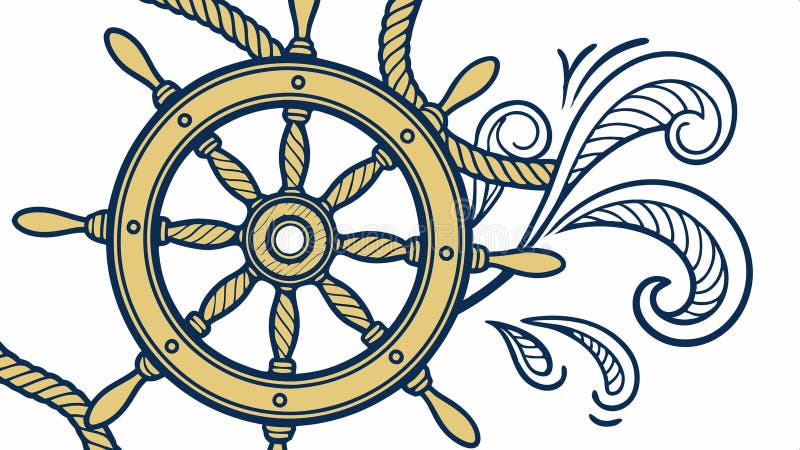 Ship Wheel Corner, Nautical Design Element for Marine Themes and ...