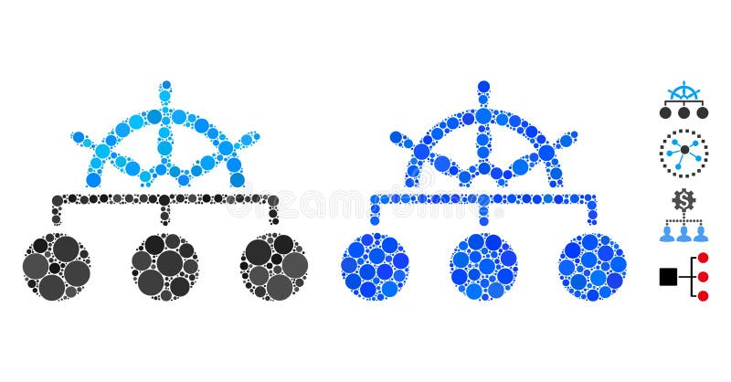 Ship Wheel Hierarchy Composition Icon of Round Dots Stock Illustration ...