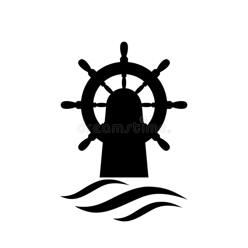 Ship Wheel Icon Isolated on White Background Stock Vector ...