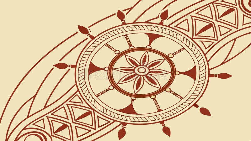 Ship Wheel and Rope Design, Nautical Theme, Maritime Element, and ...