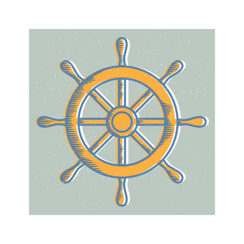 Ship Wheel Rudder. Vector Illustration Decorative Design Stock Vector ...