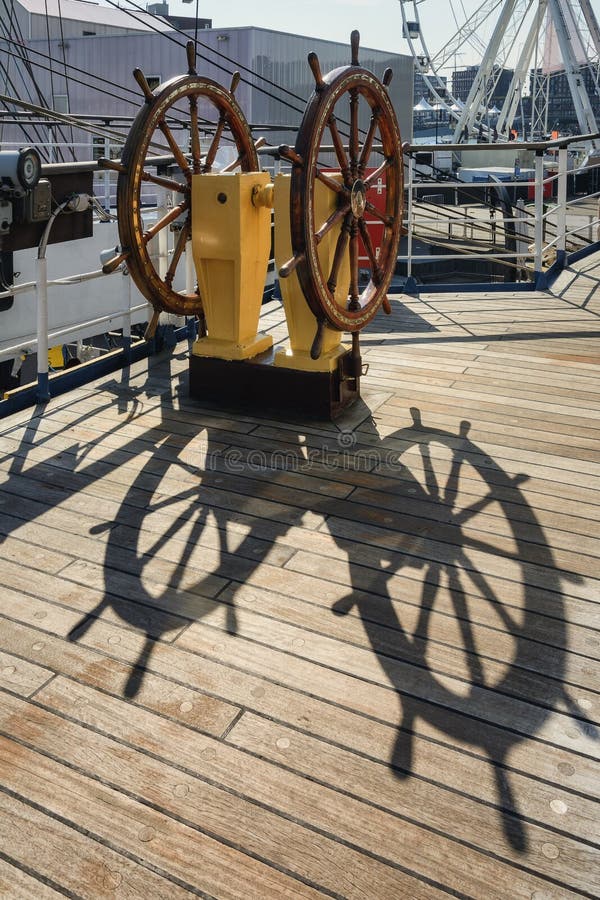 Ship wheel. stock photo. Image of string, sail, captain - 63077898
