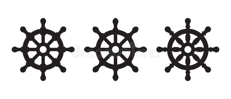 Ship Wheels Vector Icon Set. Nautical Symbol Stock Vector ...