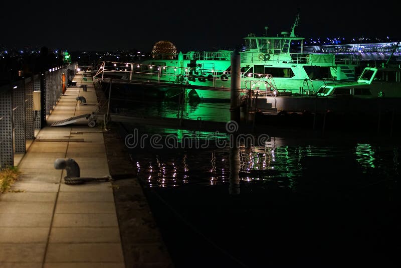 Night port stock image. Image of building, anchored - 189514603