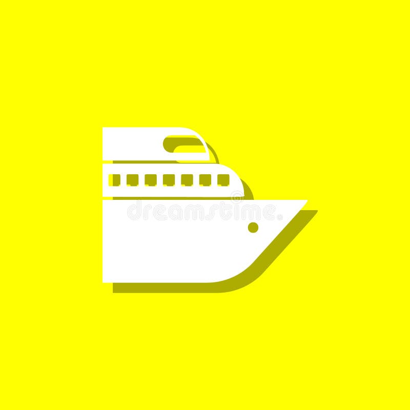 Ship White Icon with Shadow Stock Illustration - Illustration of ...