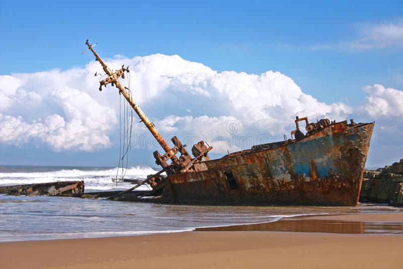 Ship wreck stock image. Image of destroyed, vessel, shore - 15886041