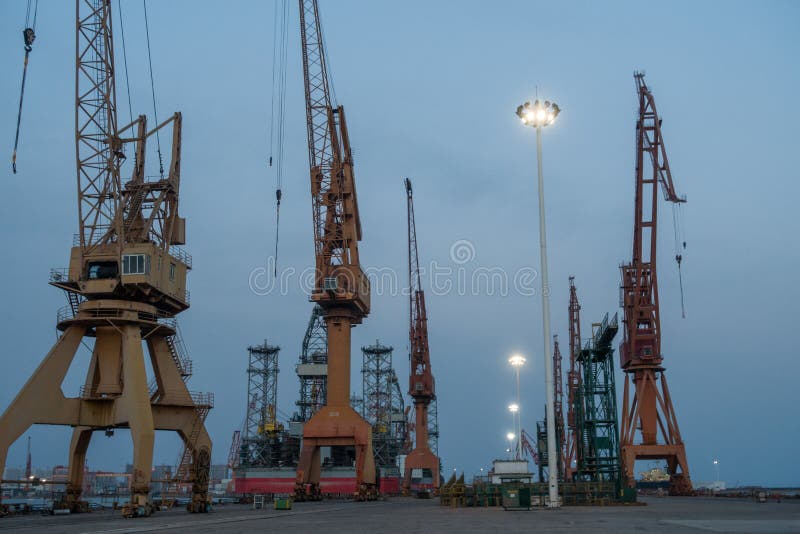 Ship yard stock photo. Image of ecomic, atmosphere, parts - 185081364