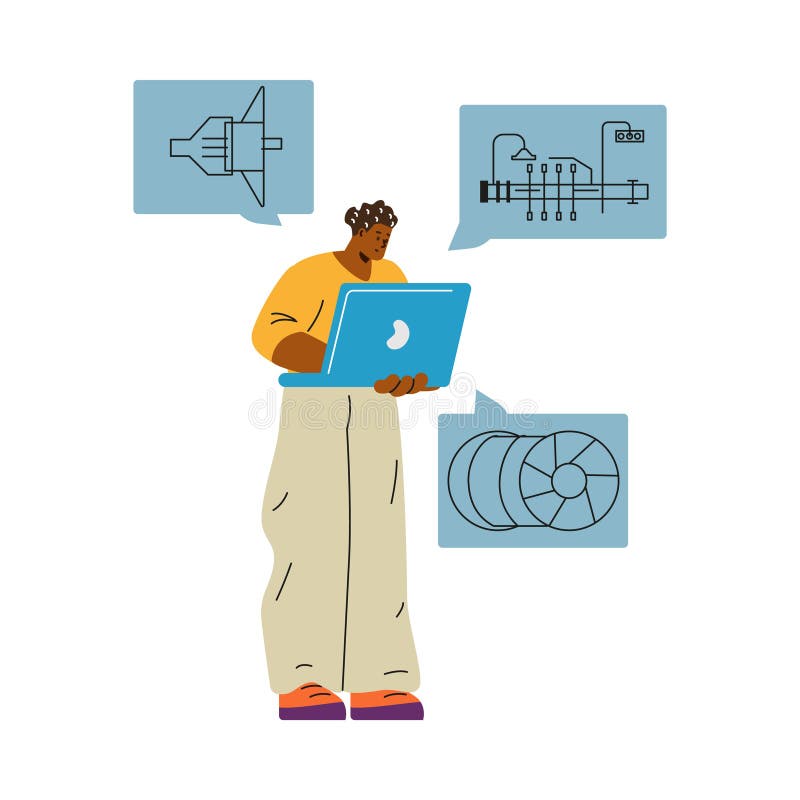 Shipbuilding Engineer, Marine Design Specialist. Flat Style. Stock Vector - Illustration of ...