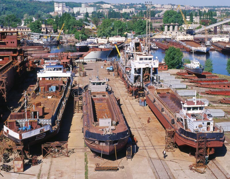 Shipbuilding, ship repair stock image. Image of container - 2494581
