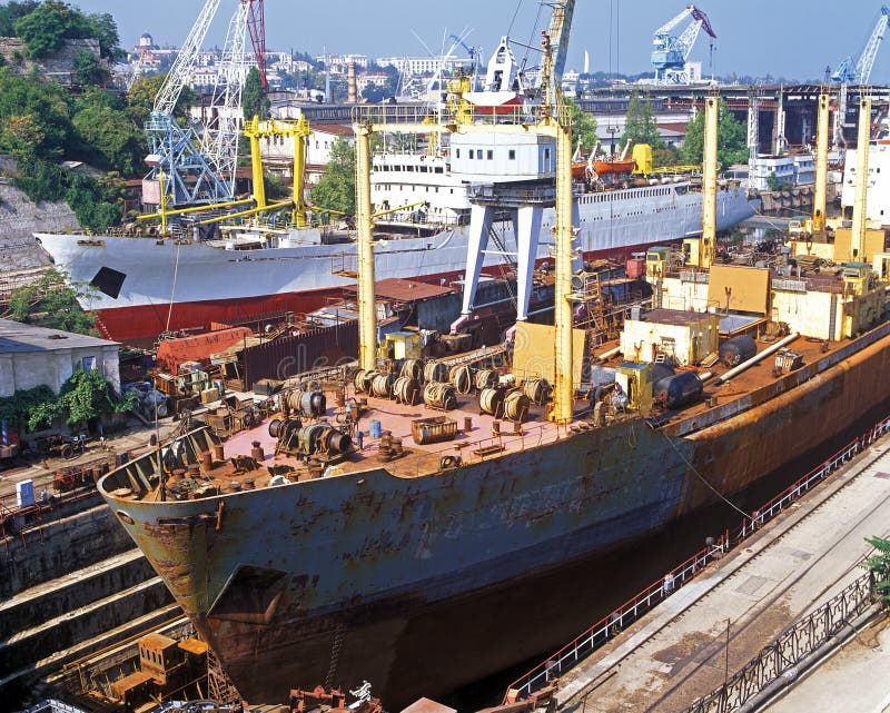 Shipbuilding, ship repair stock photo. Image of deck, water - 2363802
