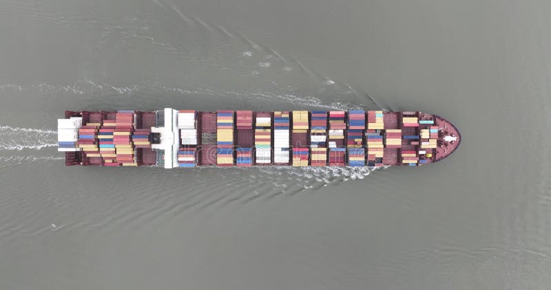 Shipment through Container on a Container Ship. Sending Import Export ...