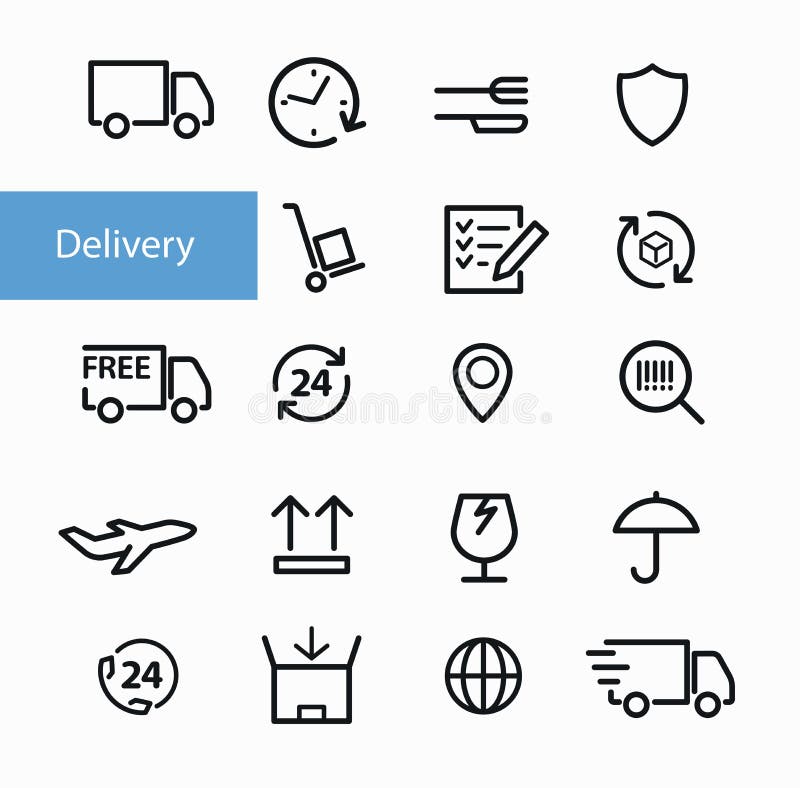 Shipment and Delivery Icons Stock Vector - Illustration of number ...