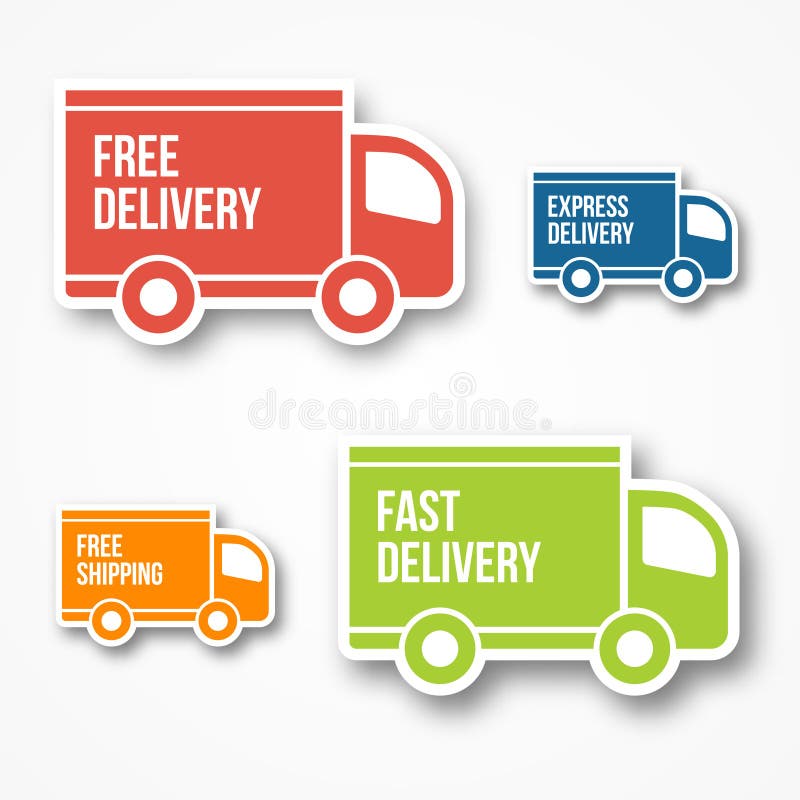 Free Delivery Truck stock vector. Illustration of delivery - 8669310