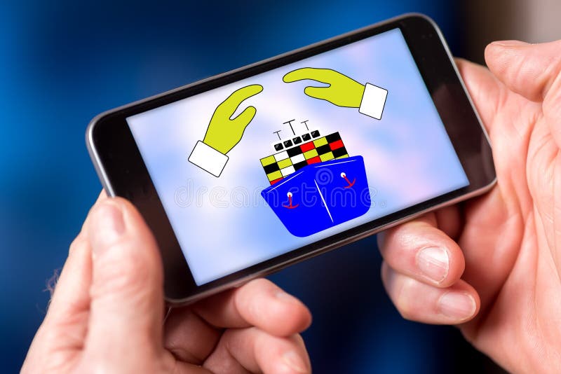Shipment Insurance Concept on a Smartphone Stock Photo - Image of ...