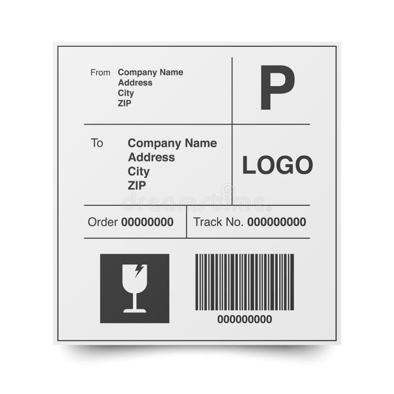 Shipment Label Template. Cargo Sticker Stock Vector - Illustration of ...