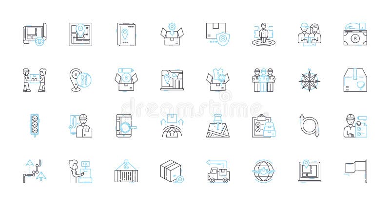 Shipment Services Linear Icons Set. Logistics, Delivery, Dispatch ...